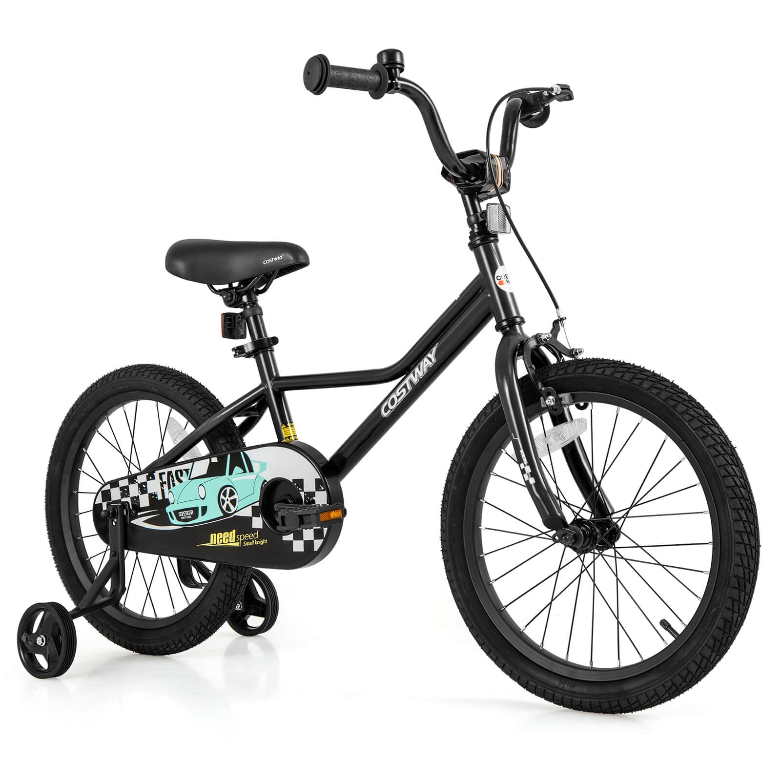 Costway 18" Kids Training Bike with Removable Training Wheels Pneumatic ...