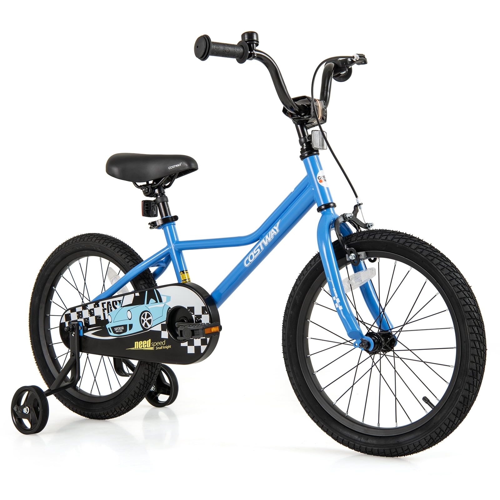 Costway 18" Kids Training Bike with Removable Training Wheels Pneumatic ...