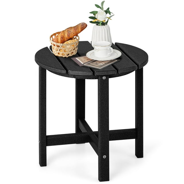 Costway 18'' Patio Round Adirondack OUTDOOR Side Table Weather ...