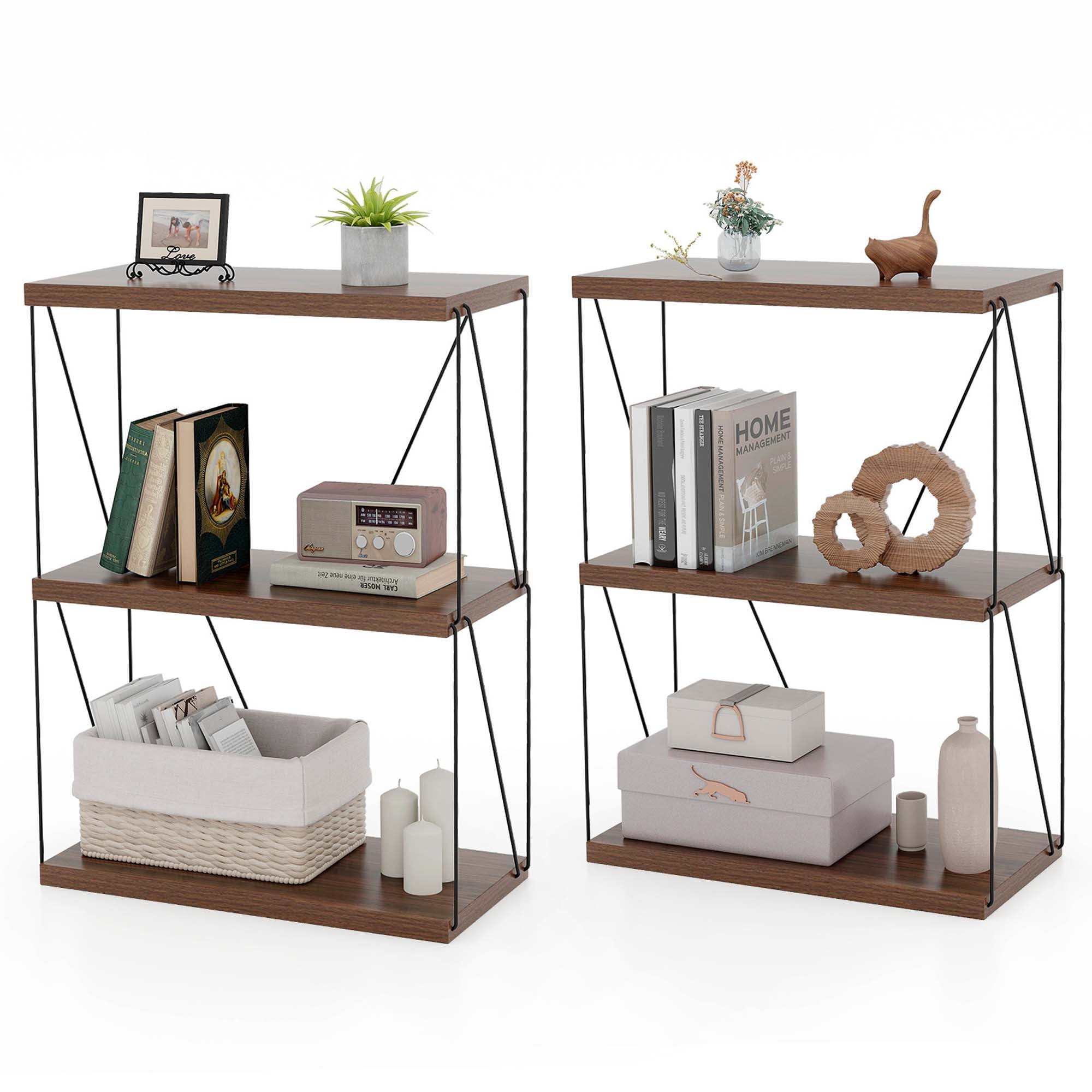 Costway 2 PCS 3-Tier Multipurpose Display Rack Storage Shelving Unit ...