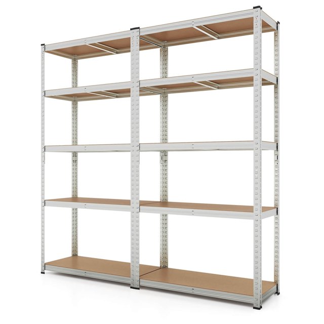 Costway 2 PCS 5 Tier Adjustable Garage Shelving Unit with 2000 lbs Max ...