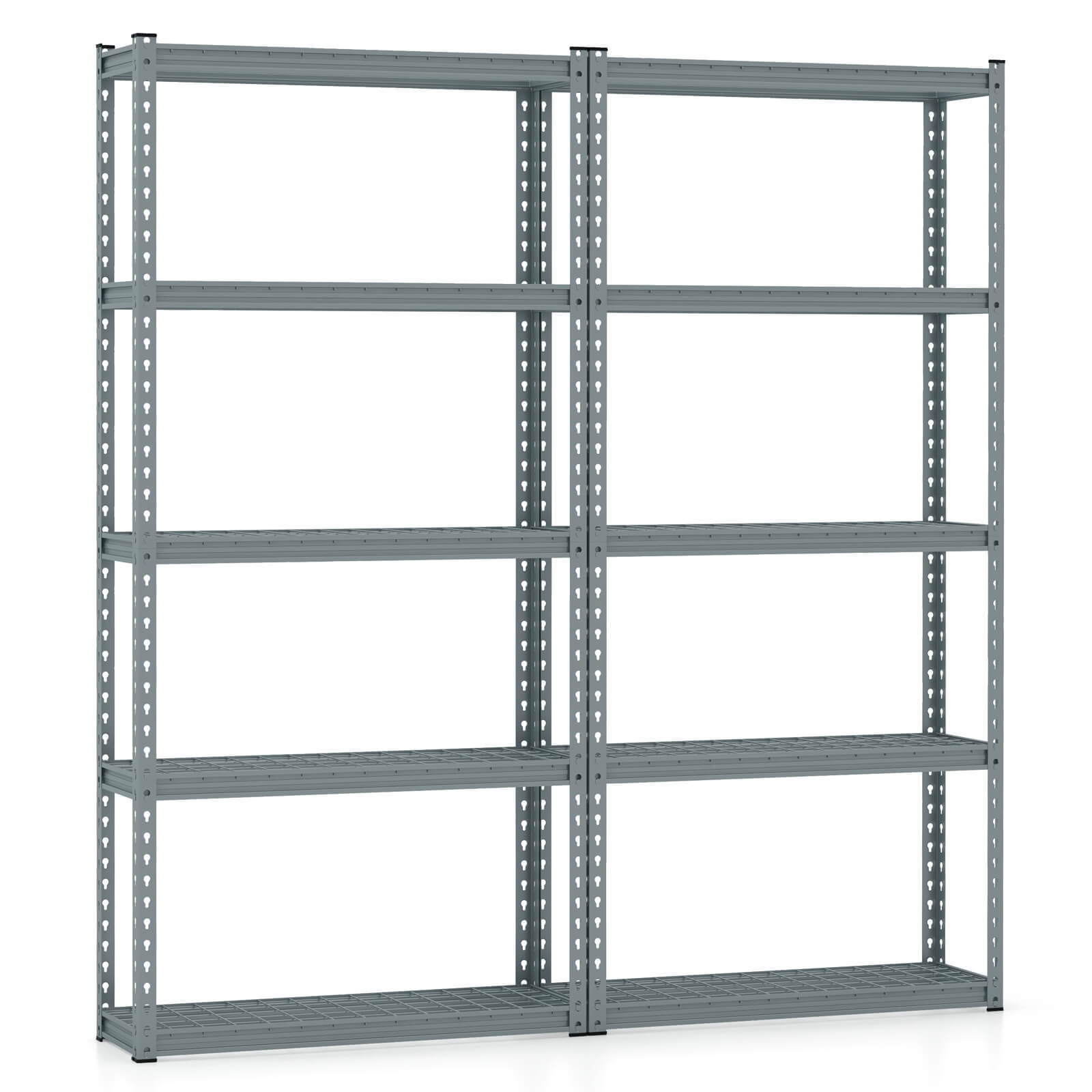 Costway 2 PCS 5-Tier Heavy Duty Storage Shelf Storage Utility Rack ...