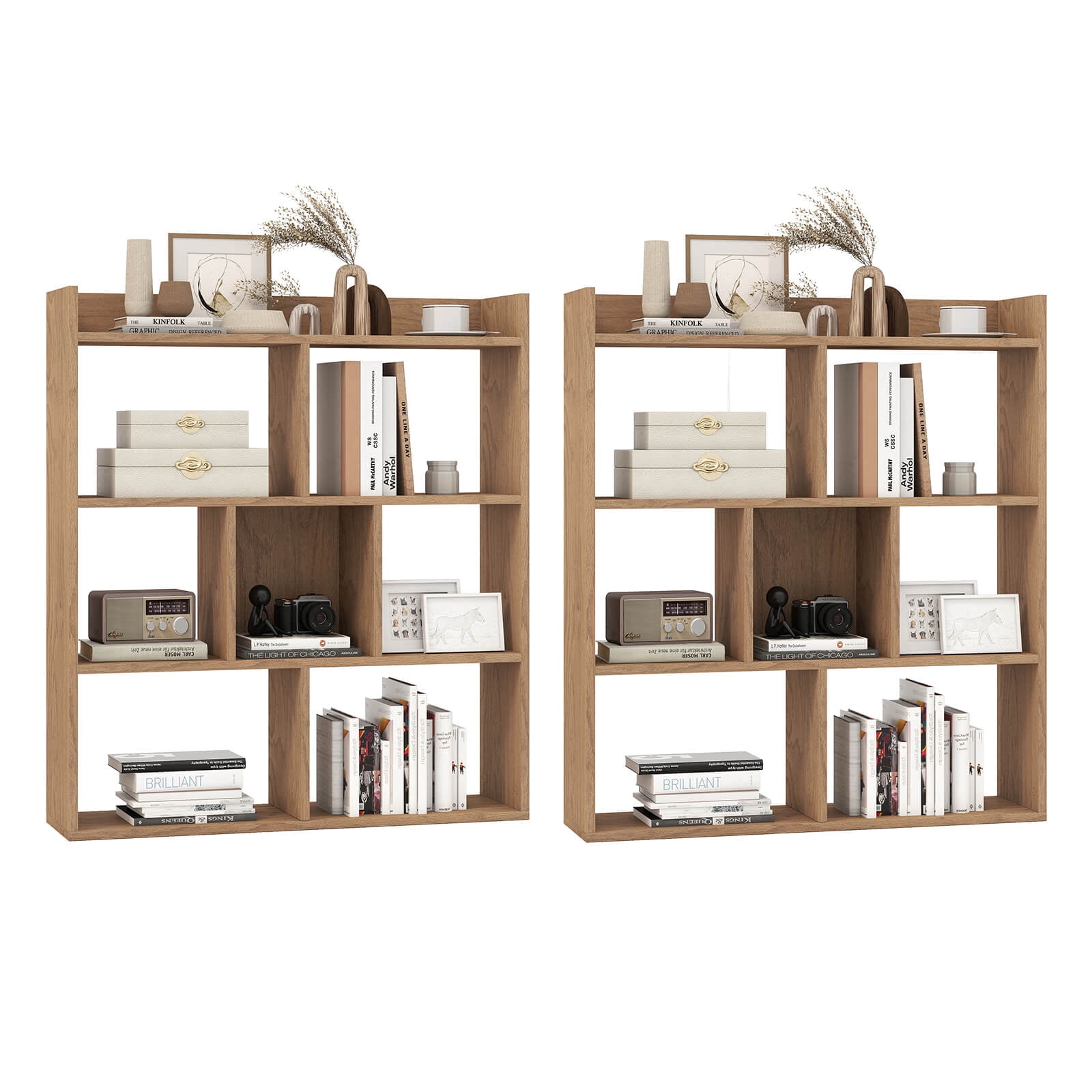 Costway 2 PCS 7-cube Bookcase Open Storage Shelf with Anti-tipping Kits ...