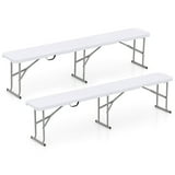 Costway 2 PCS Portable Folding Bench with Convenient Handle Non-slip ...
