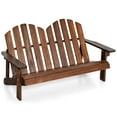 Costway 2 Person Patio Balcony Adirondack Chair Kid Solid Wood Loveseat ...