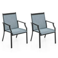Gymax 2-Piece Patio Dining Chairs Set with Steel Frame for Yard and ...