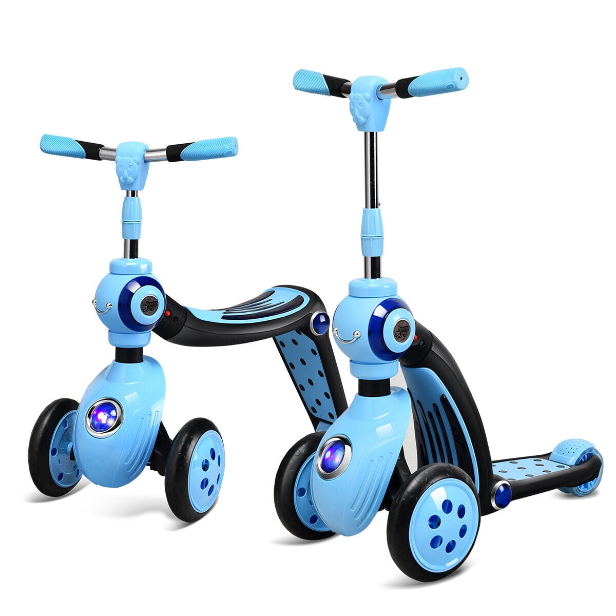 Costway 2-in-1 Kick Scooter & Ride-On Balance Trike 3 Wheel Blue ...