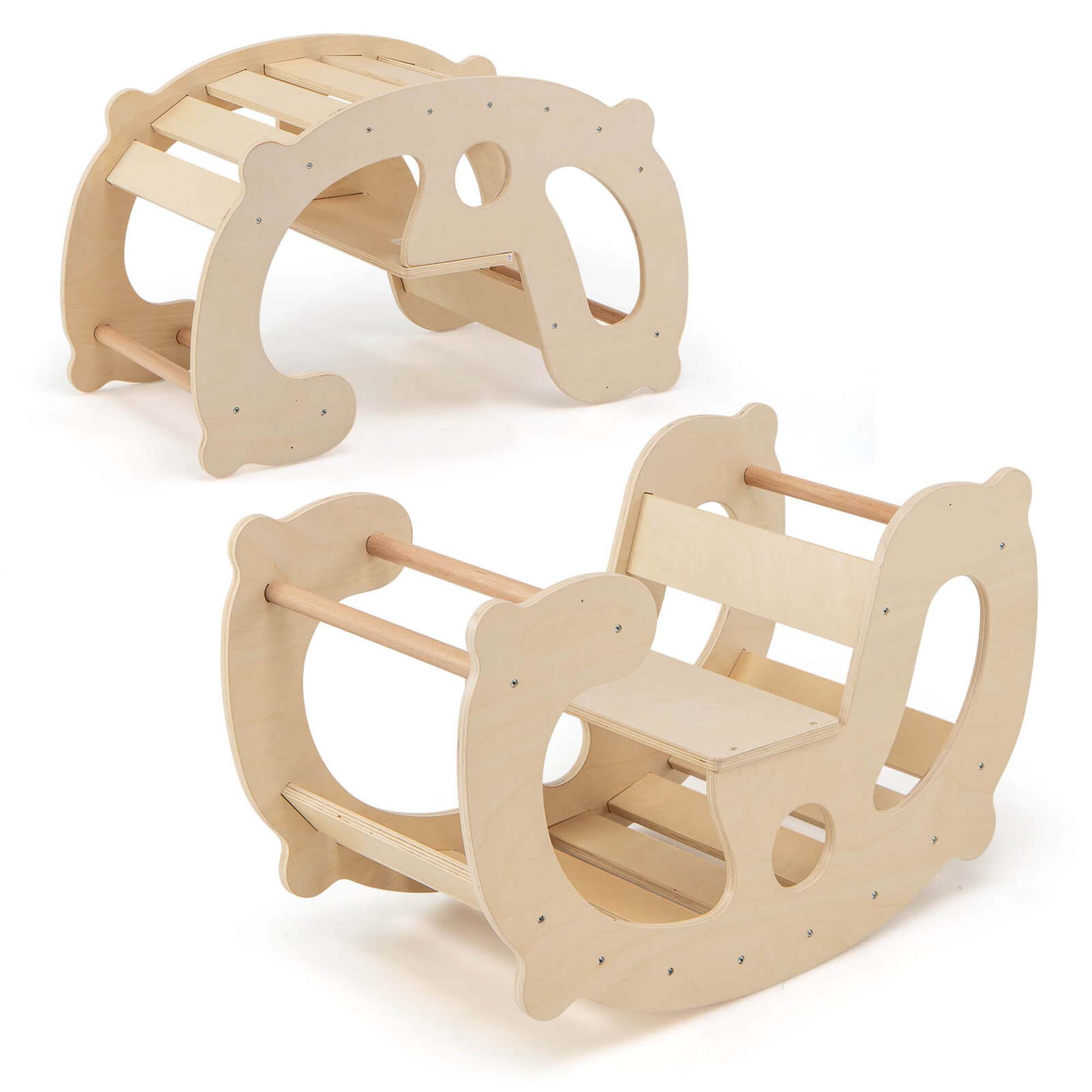 Costway 2-in-1 Rocking Horse Arch for Kids with Rocker Arch Climber ...