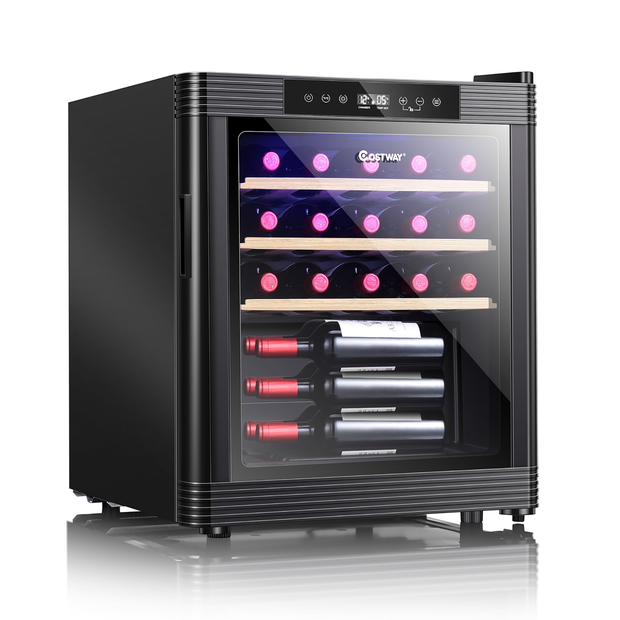 Costway 21 Bottle Compressor BEVERAGE and wine cooler Refrigerator w ...