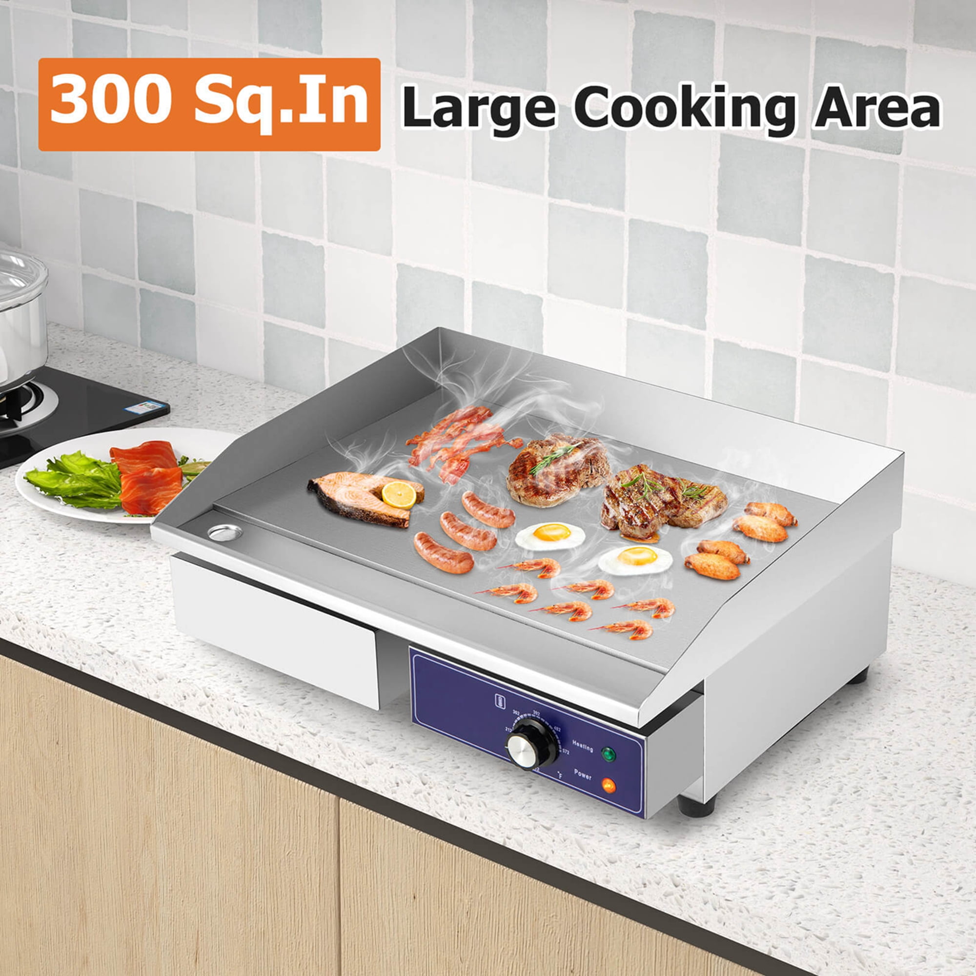 Costway 22'' 110V 2000W Electric Grill Table Top Indoor Cook Countertop ...