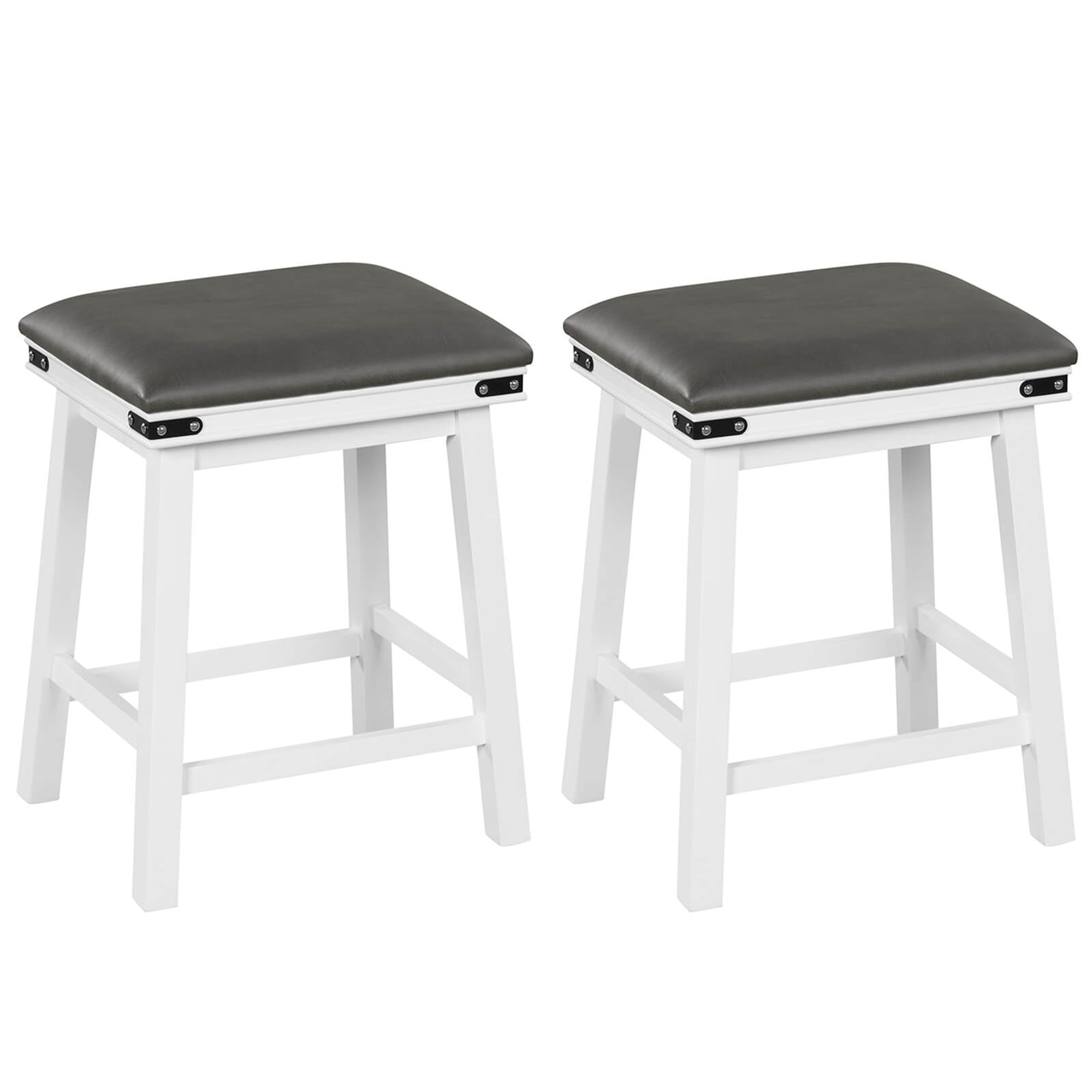 Costway 24'' Dining Bar Stool Set of 2 Counter Height Padded Seat Wood ...