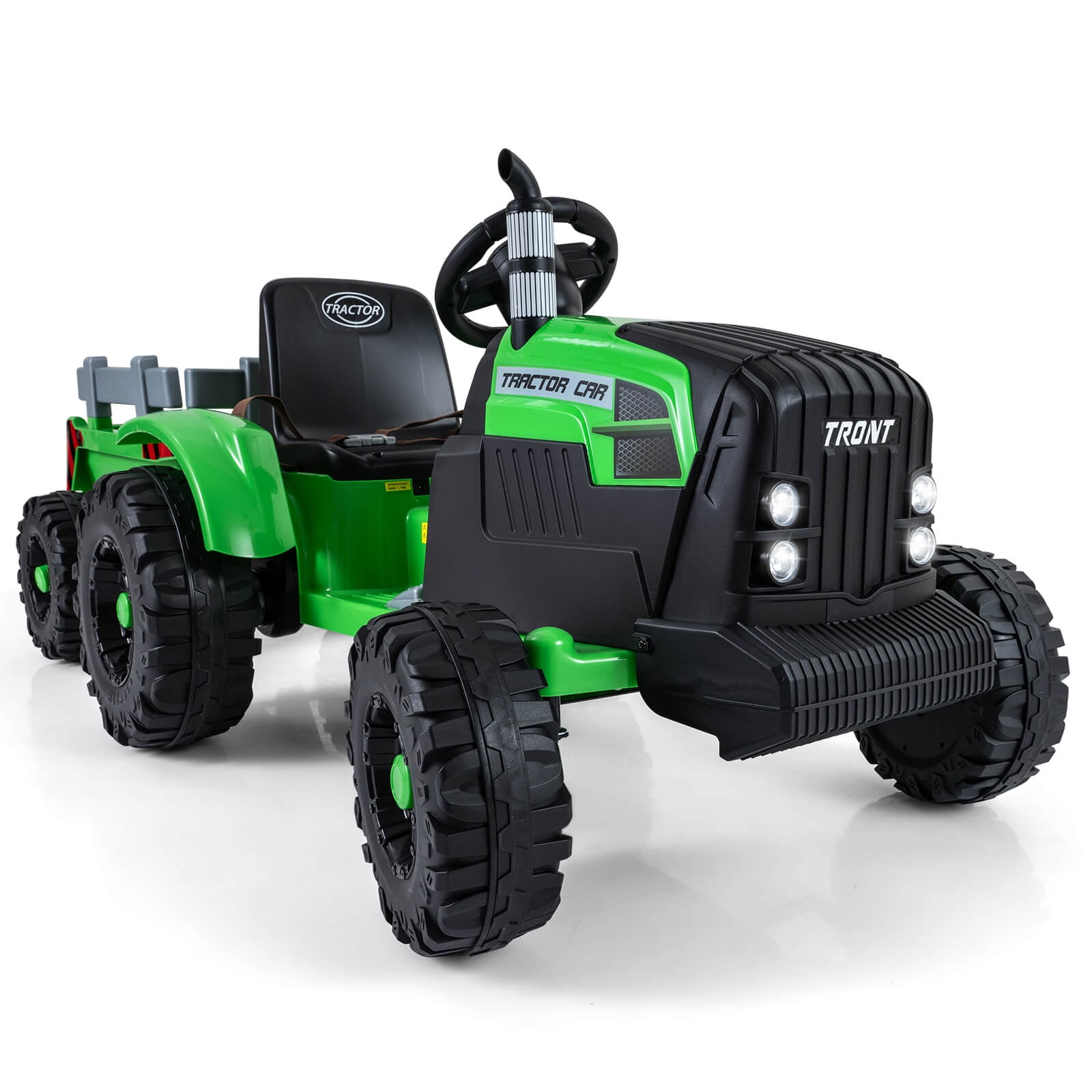 Costway 24V Ride On Tractor for Kids with Detachable Trailer Remote ...