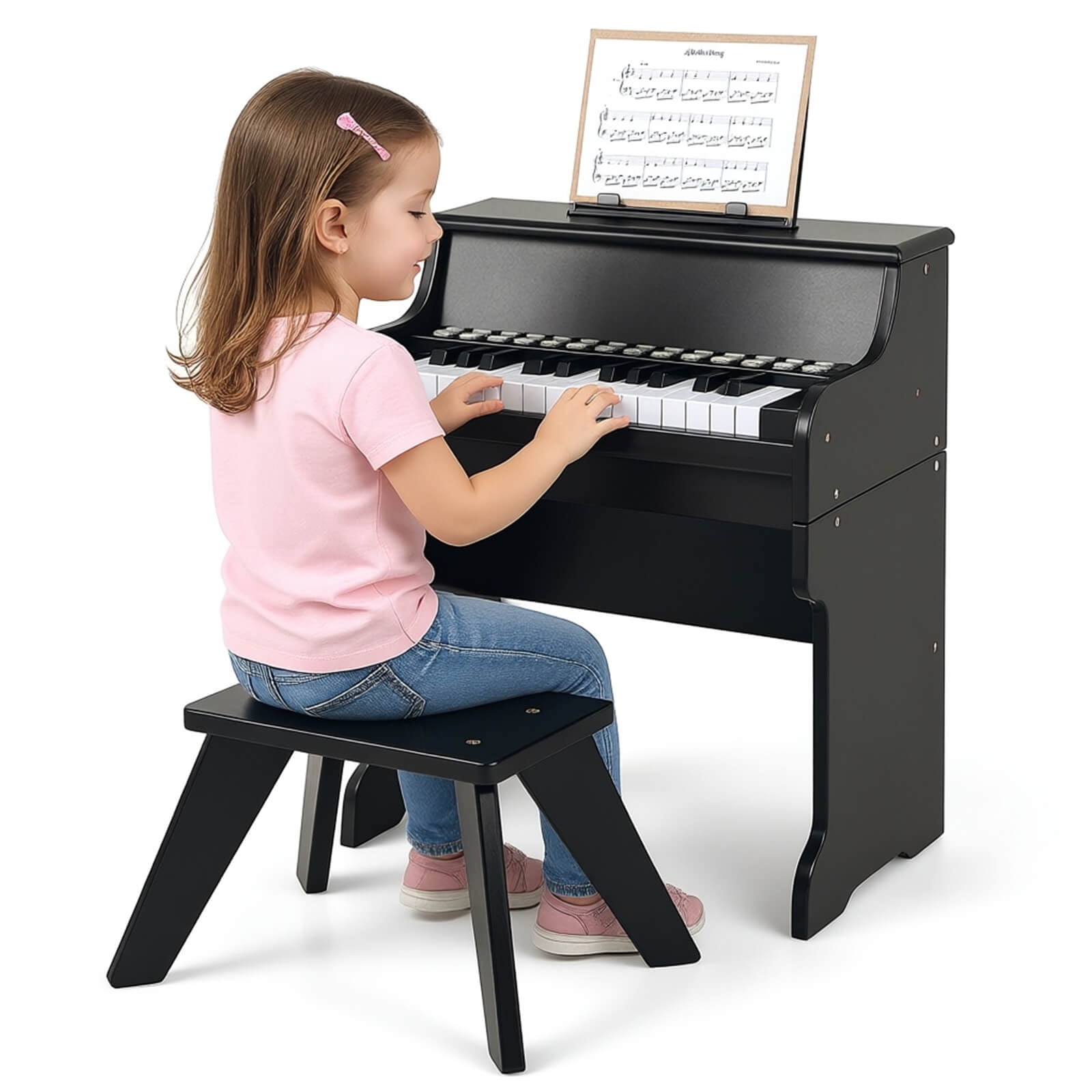 Costway 25 Keys Digital Piano with Music Stand Stool Lighted Keys ...