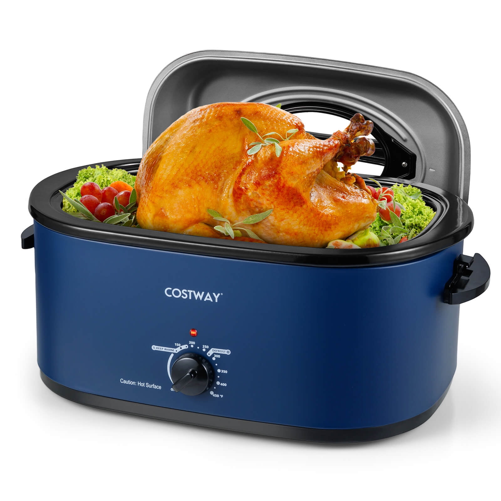Costway 26 QT Electric Roaster Oven with Visible & Self-Basting Lid ...