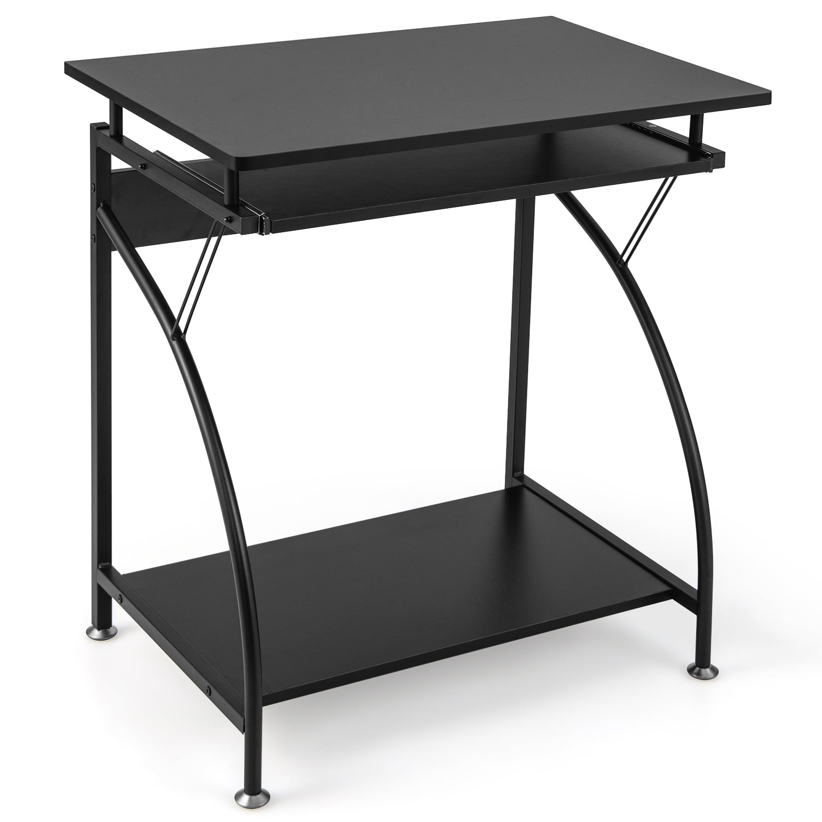 Costway 27.5" Laptop Table Computer Desk for Small Spaces with Pull-out ...