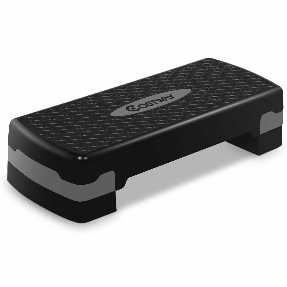 Costway 27" Fitness Aerobic Step Exercise Stepper Platform Adjust 4"- 6 ...