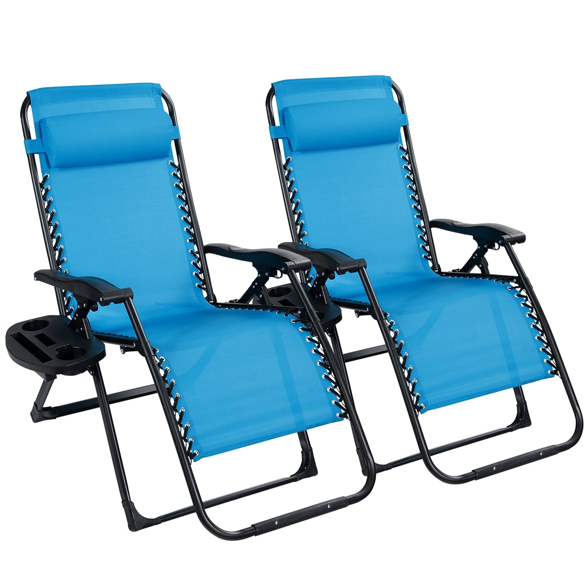 Costway 2PC Outdoor Oversized Zero Gravity Lawn Chair, Deck Patio Heavy ...