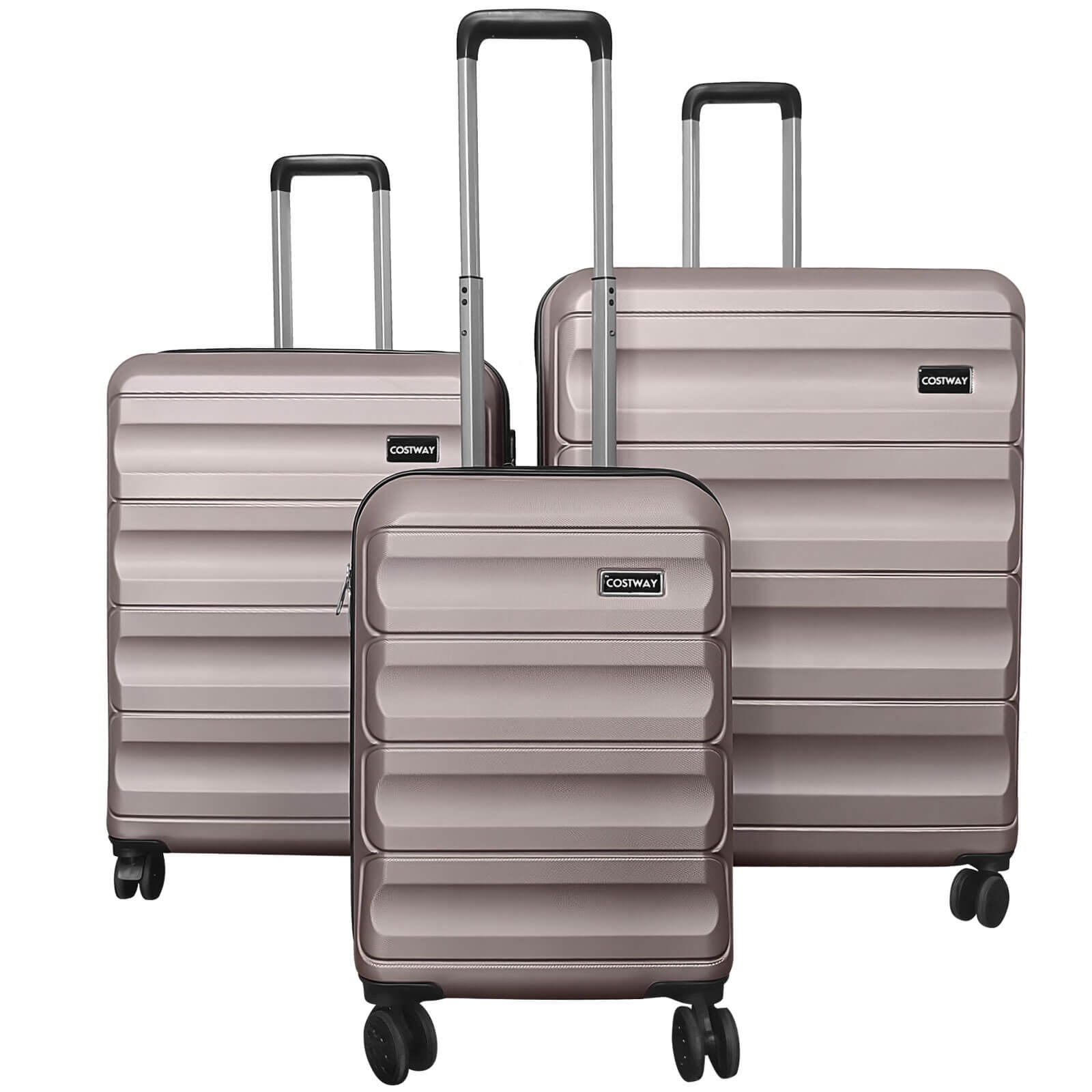 Costway 3 PCS Hardside Luggage Set (20/24/28 Inch) with 8-Spinner ...