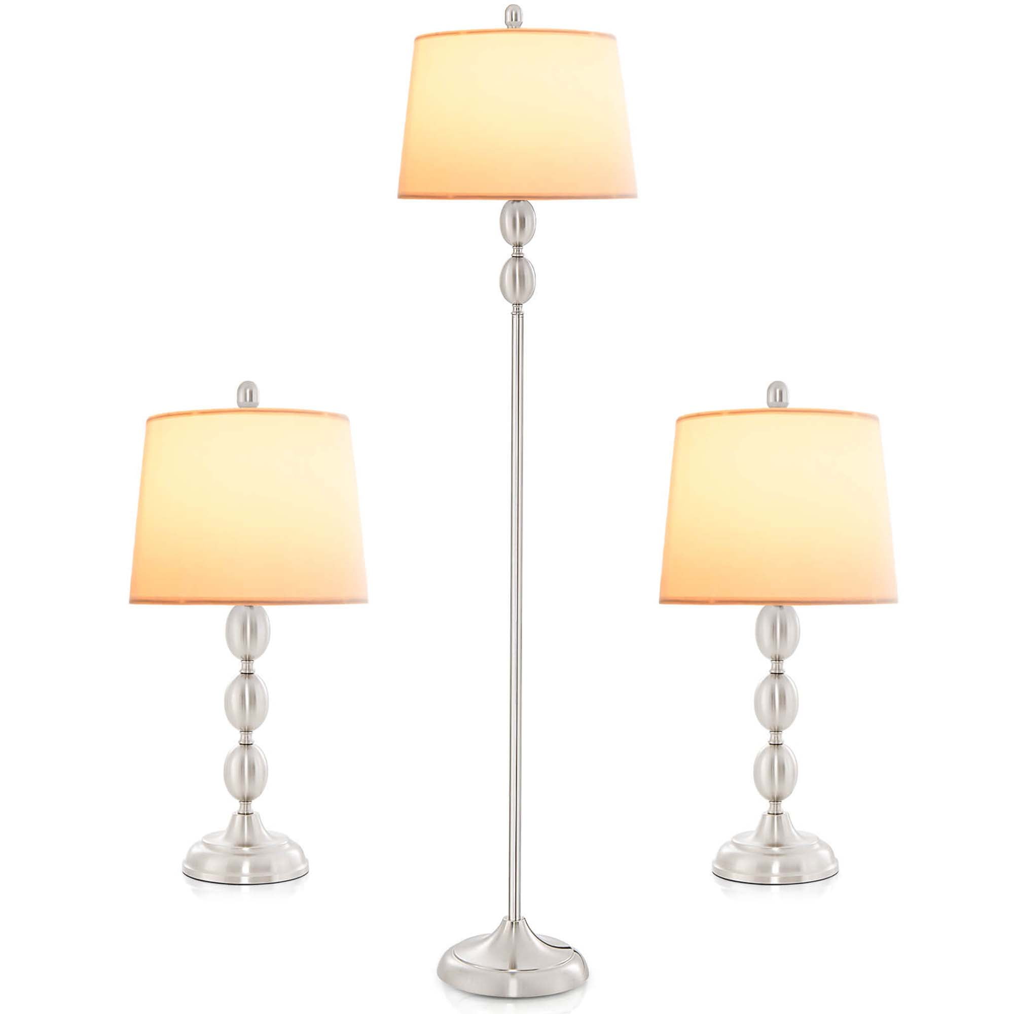 Costway 3 Pack Lamp Set Table & Floor Lamp with Weighted Base & Eye ...