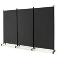 Costway 3-Panel Folding Room Divider 6Ft Rolling Privacy Screen ...