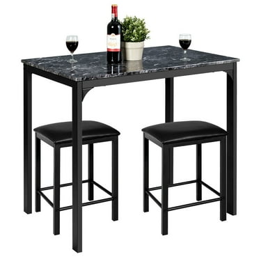 Costway 3 PCS Small Modern Dining Set Table and 2 Chairs Home Kitchen ...