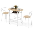 Costway 3 Piece Compact Dining Set with 2 Chairs for Small Kitchen ...