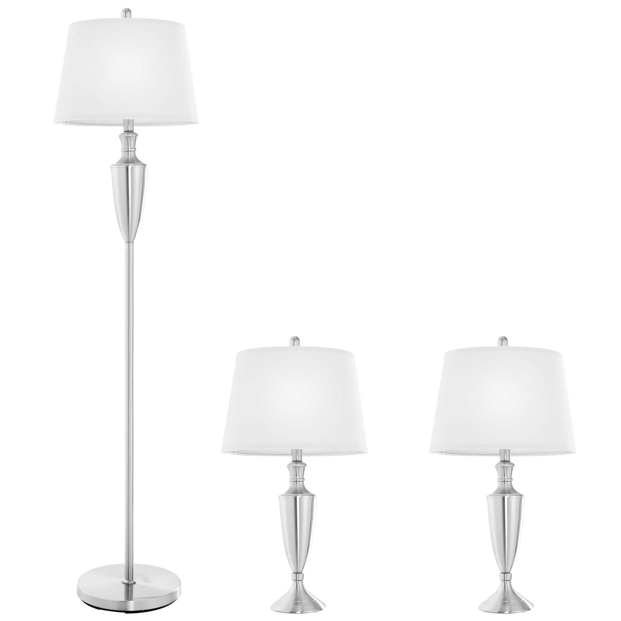 Costway 3 Piece Modern Lamp Set for Living Room - Floor & 2 Table Lamps ...