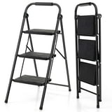 Costway 3 Step Indoor Kitchen Ladder, Collapsible Adult Step Stool with ...