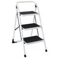 Costway 3-Step Ladder, Lightweight, HD Construction, Foldable, Anti ...