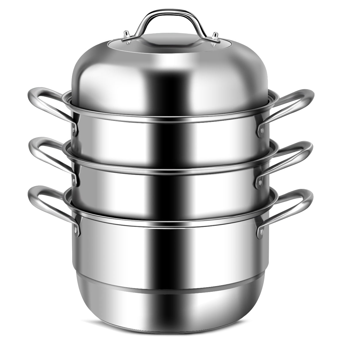 Costway Large 3 Tier 11 Inch Stainless Steel Steamer Set for Big ...