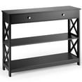 Costway 3-Tier Slim Hallway Entryway Storage Shelf Console Table with ...