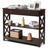 Costway Slim Hallway 3-Tier Entryway Console Table with Storage Shelves ...