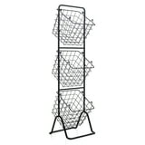 "Costway 3-Tier Standing Fruit Basket Stand, Black Metal Wire Storage ...