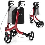 Equate Folding Walker with Wheels, Black - Walmart.com