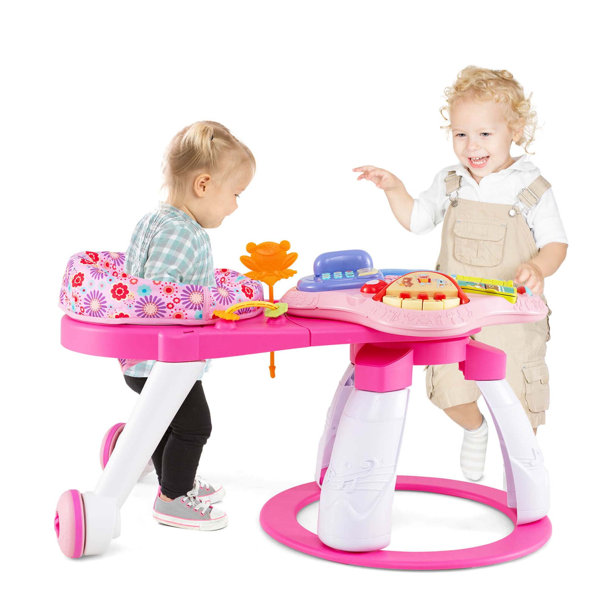 Costway 3 in 1 Baby Stationary Activity Center Walk-Around Kids Play ...