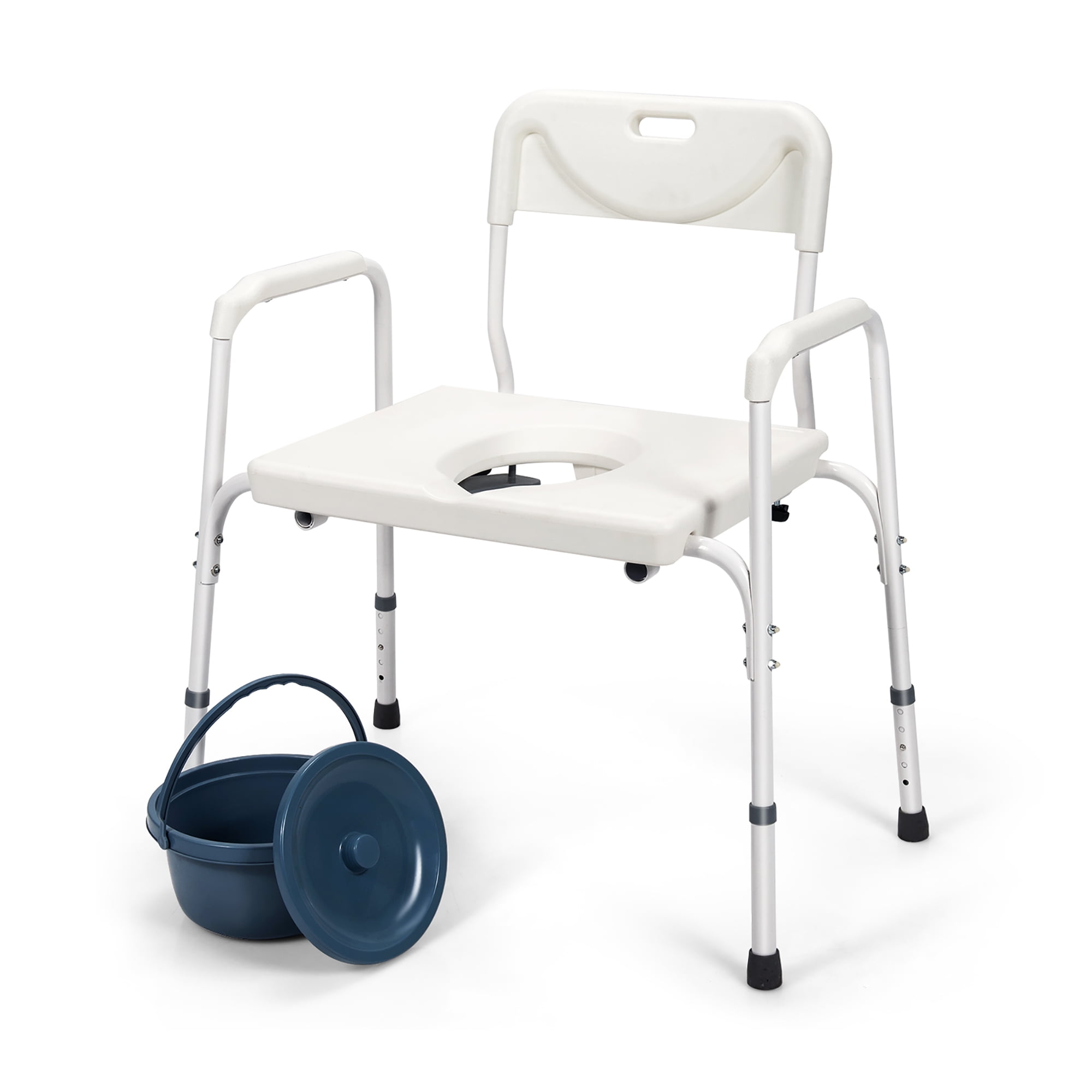 Costway Bedside Commode for Elderly, Handicap, Adults - Portable 3-in-1 ...