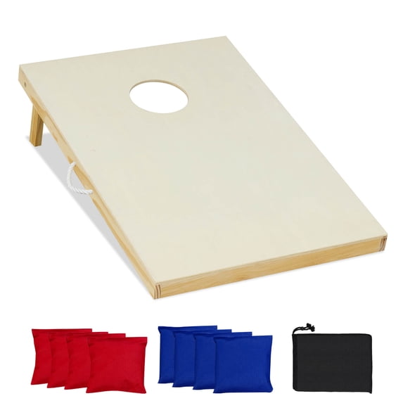 Costway 1 PCS 3'x 2' Portable Corn Hole Game Board Includes 8 Bean Bags ...