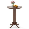 Costway 30 Inch Wood Pub Round Dining Table with Pedestal Base Kitchen ...
