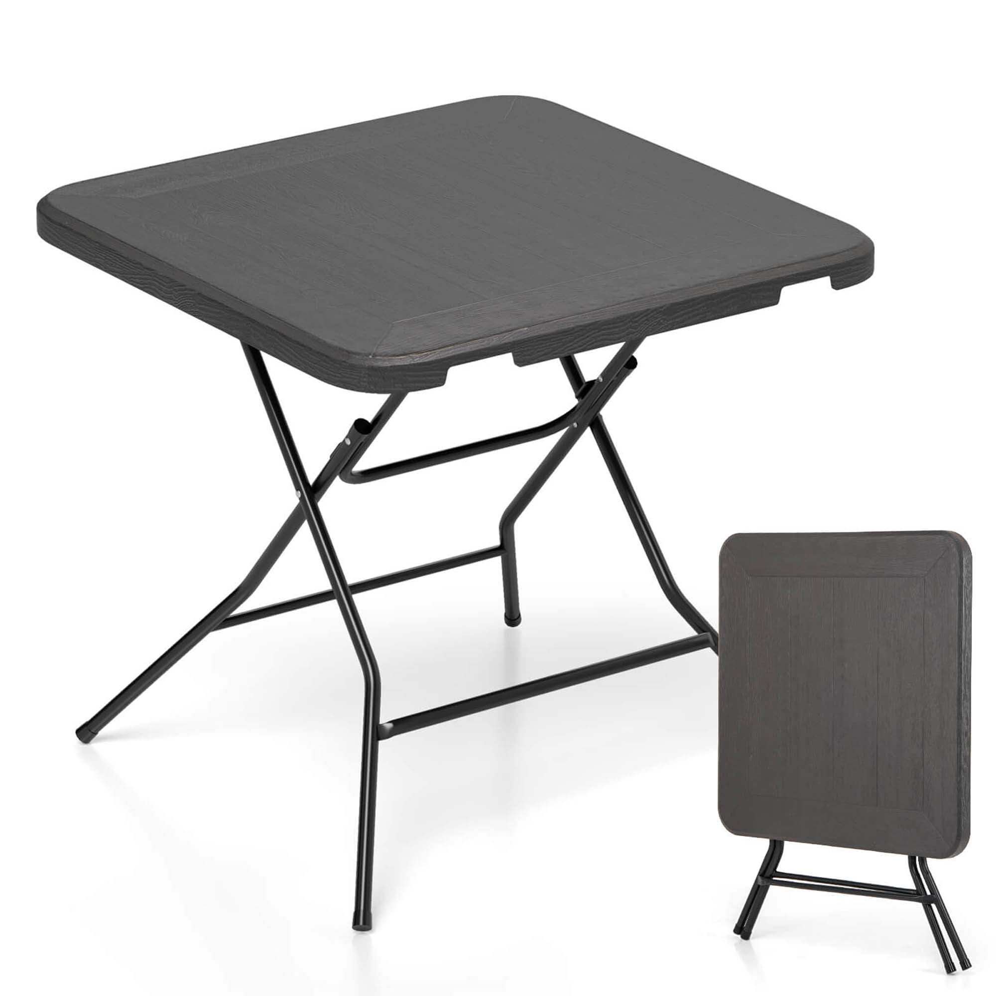 Costway 31.5" Square Folding Table Indoor Outdoor Foldable Plastic ...
