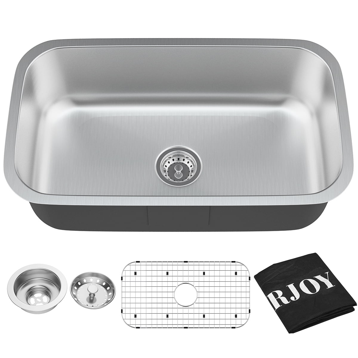 Costway 31'' Undermount 304 Stainless Steel Single Bowl Kitchen Sink ...