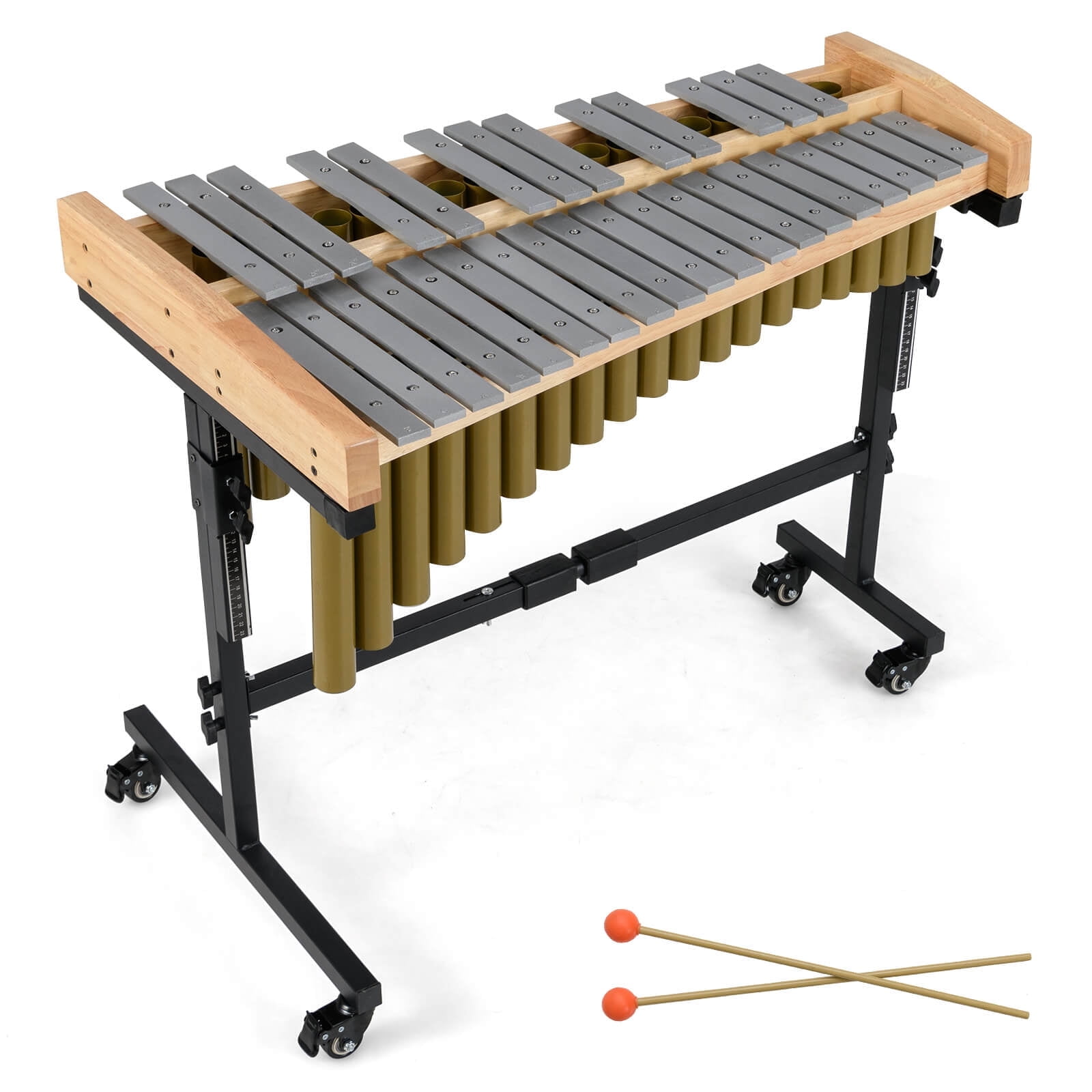 Costway 32 Note Marimba with Rubber Wood Base Resonance Tubes Mallets ...