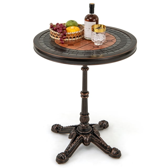 Costway 32" Patio Dining Table with 1.6" Umbrella Hole & Lid DPC ...
