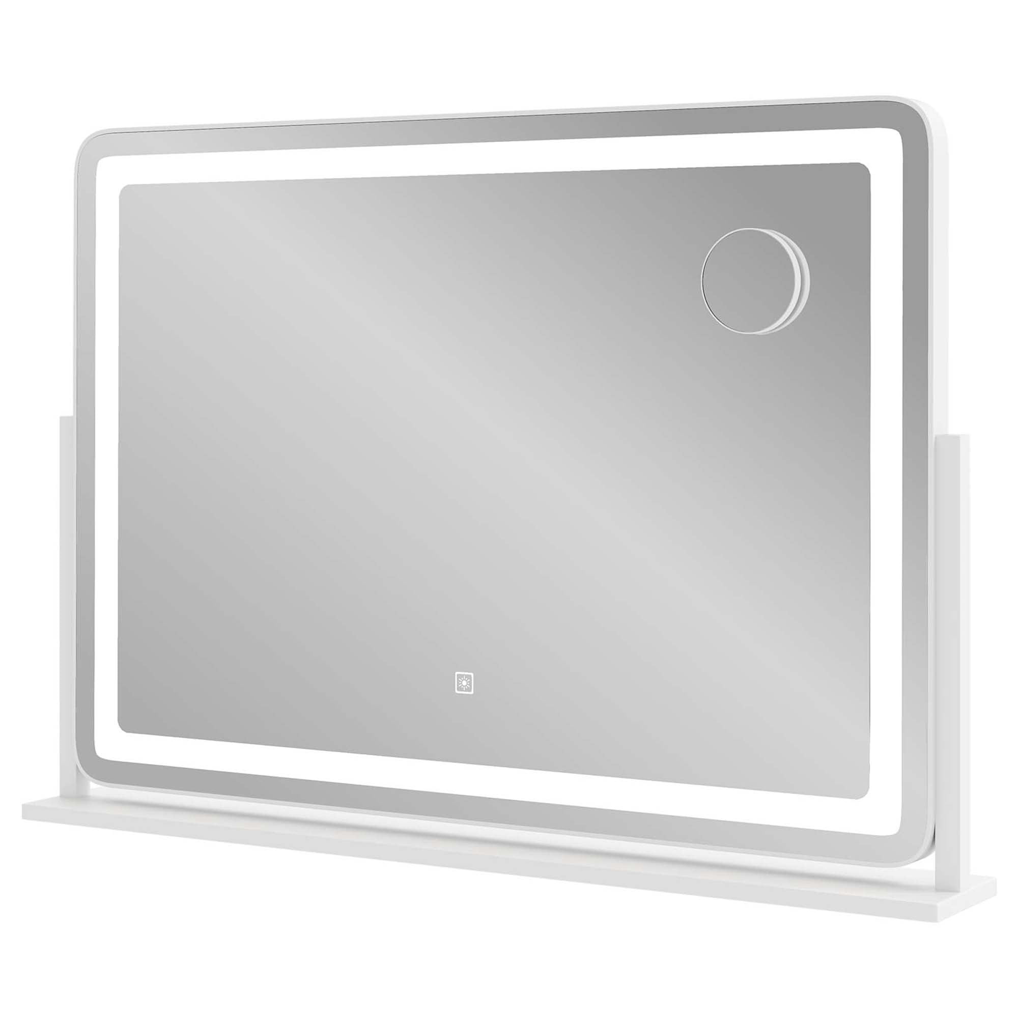 Costway 32" x 22" Large Makeup Mirror with Lights 10X Magnify Mirror ...