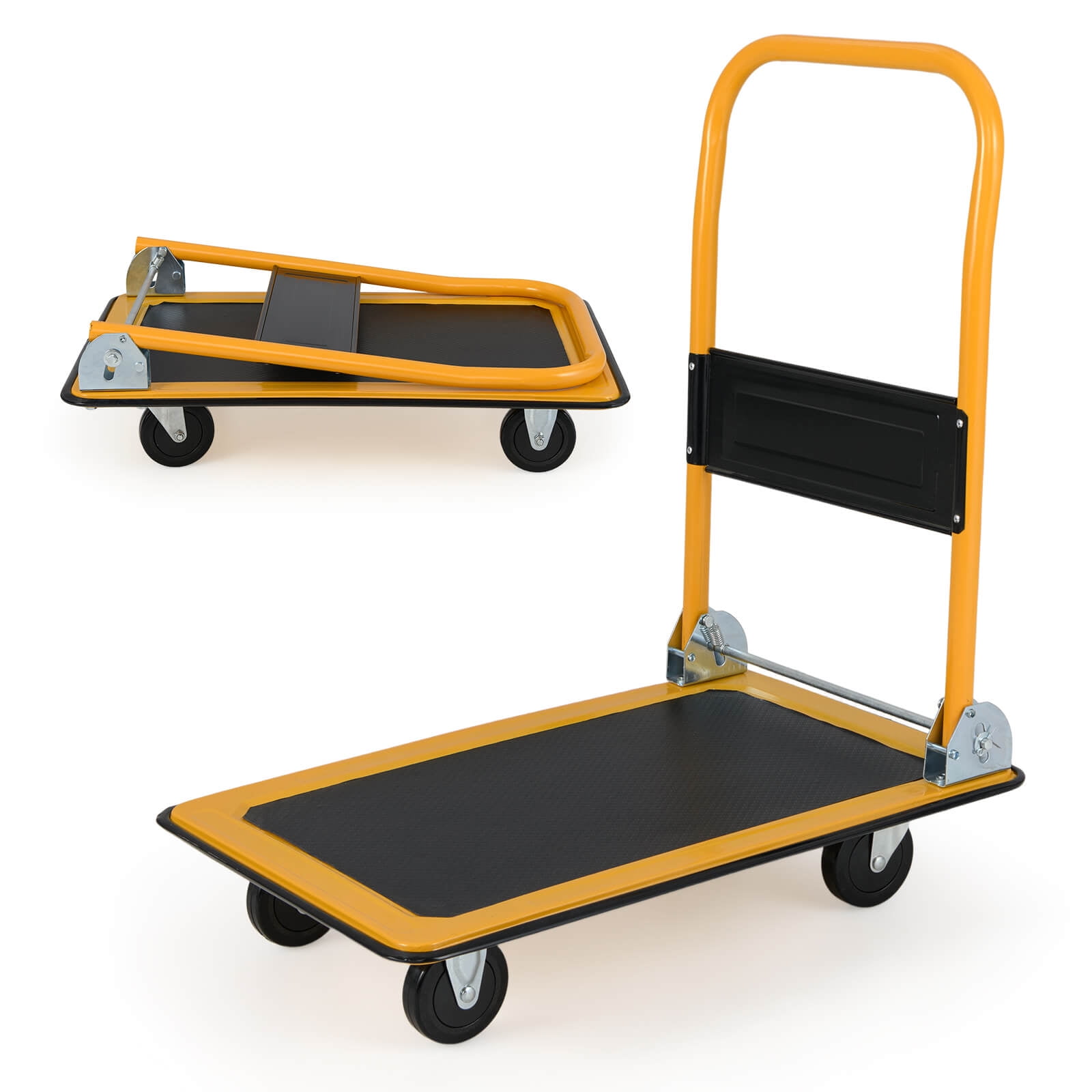 Costway 330lbs Platform Cart Dolly Foldable Moving Warehouse Push Hand ...