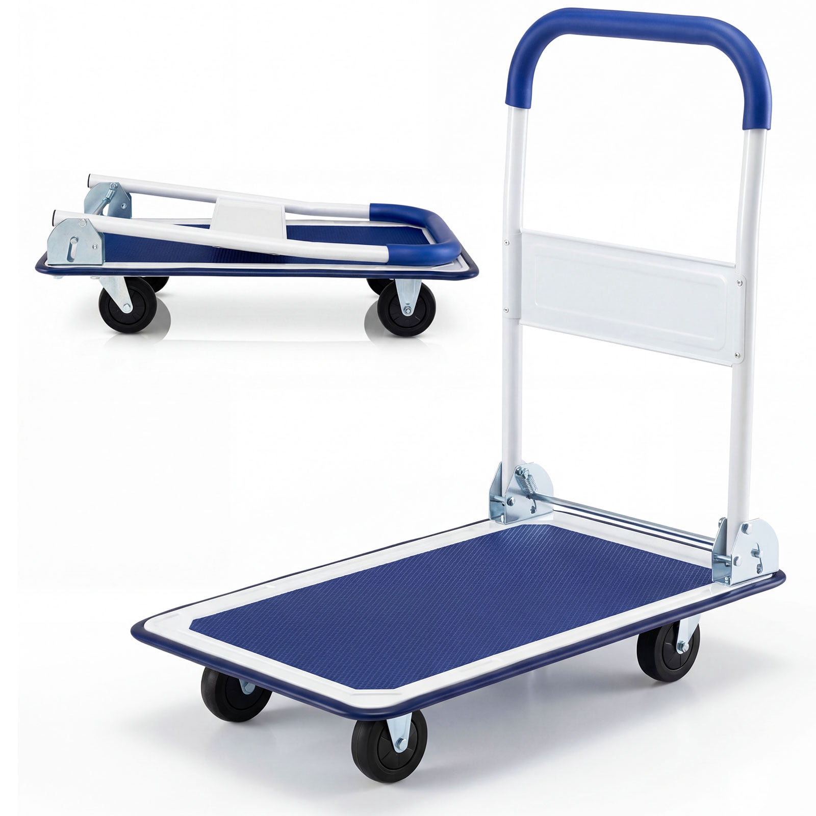 Costway 330lbs Platform Cart Dolly Foldable Push Hand Iron - Walmart.com