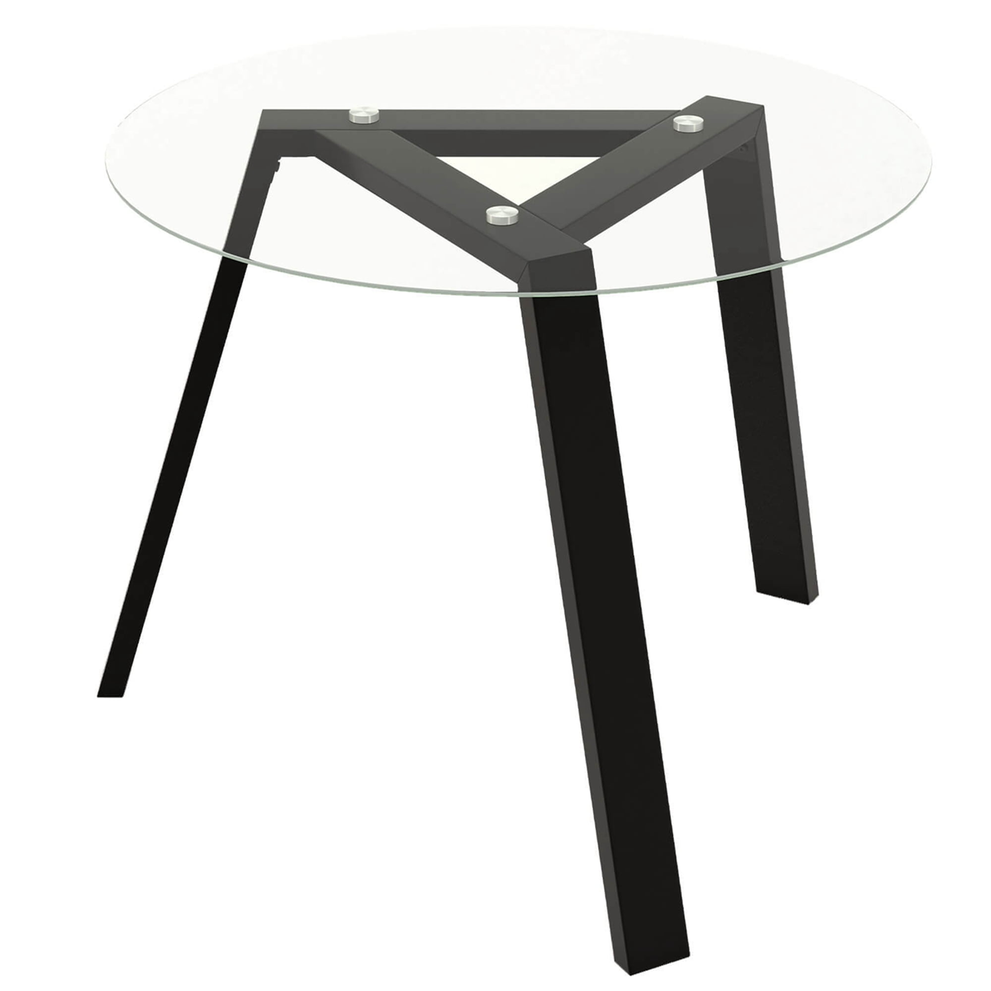 Costway 36" Round Glass Dining Table for 4 with Tempered Glass Tabletop ...