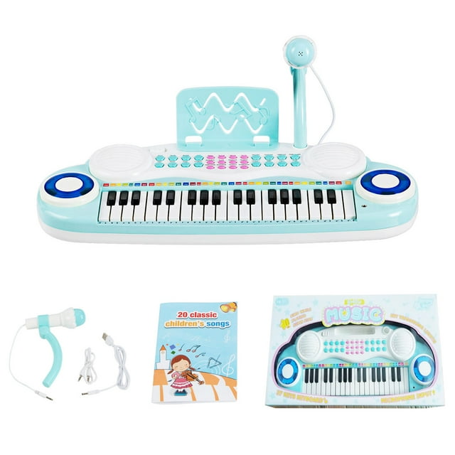 Costway Kids 37-Key Electric Music Piano Toy - Blue - Walmart.com
