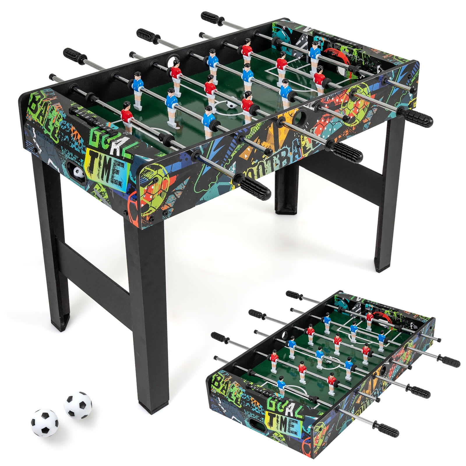 Costway 37" Mini Foosball Table 2-in-1 Game Table with Detachable Legs ...