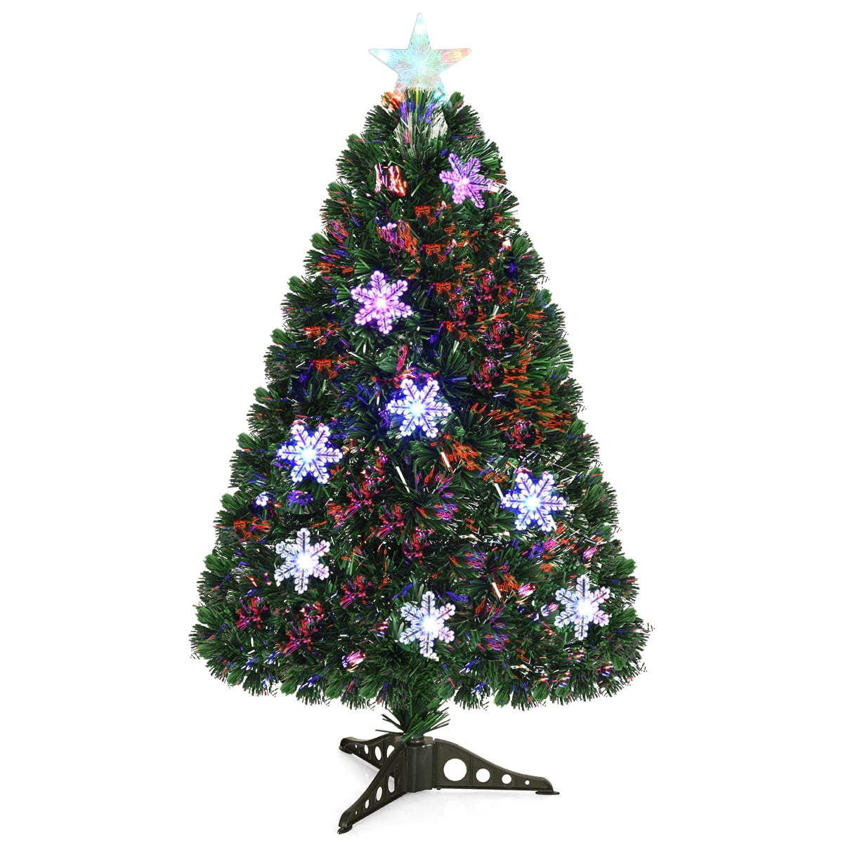 Costway outdoor 3FT Pre-Lit Fiber Optic Artificial Christmas Tree with ...