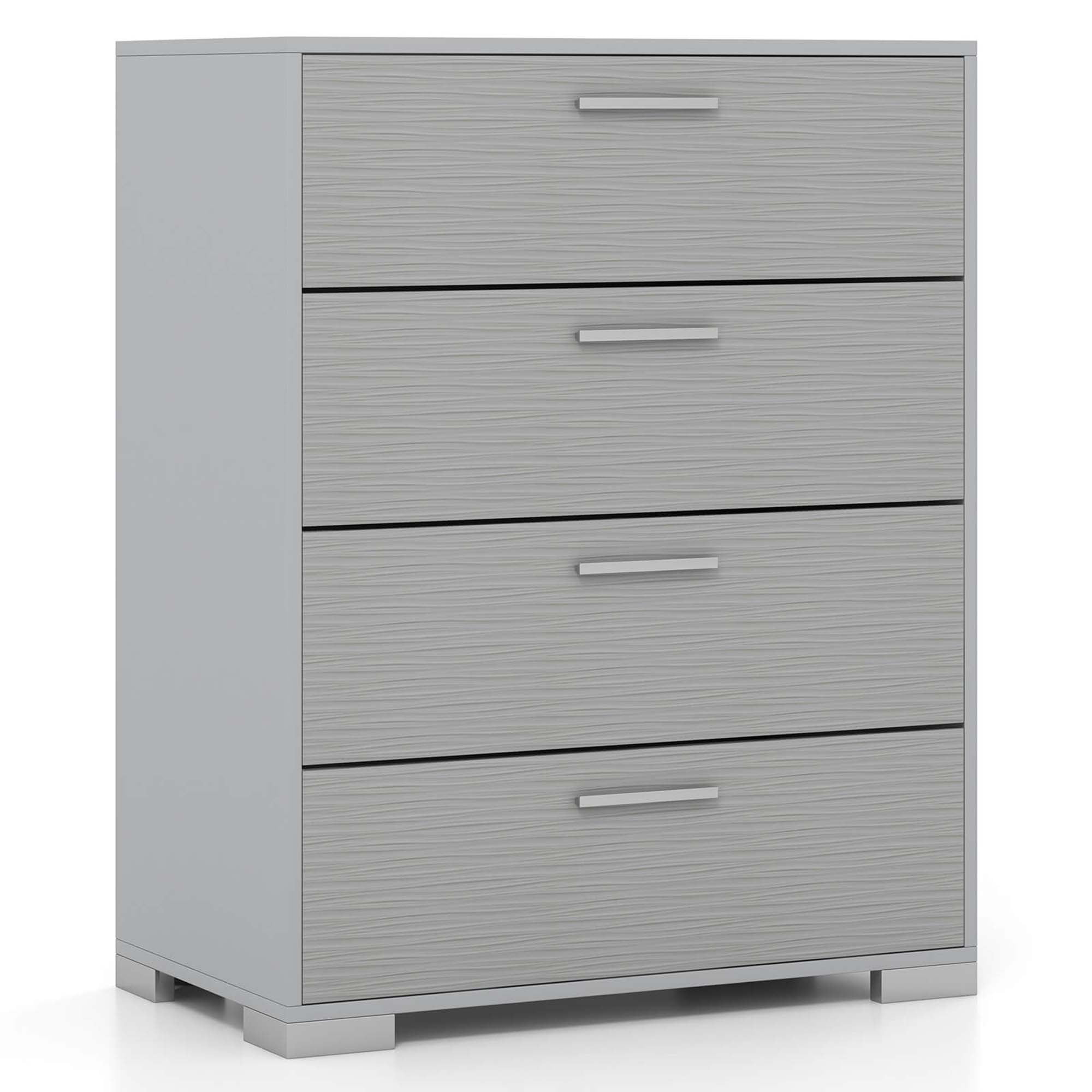 Costway 4 Drawer Storage Cabinet with Metal Legs & Handles Anti ...